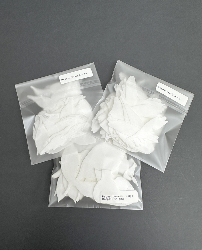 Pre-Cut Wafer Paper Peony Flowers